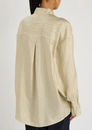 TOTEME Striped Silk Shirt - Beige