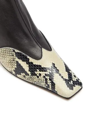 Khaite Nevada 85 Python-effect Leather Ankle Boots - Black
