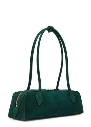 Alaïa Le Teckle Medium Grained Nubuck Shoulder Bag - Dark Green