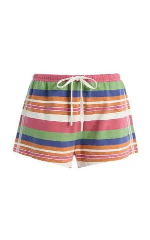 POSSE Posse Polly Striped Cotton Shorts