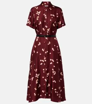 Altuzarra Belted Printed Silk Shirt Dress