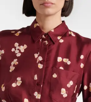 Altuzarra Belted Printed Silk Shirt Dress