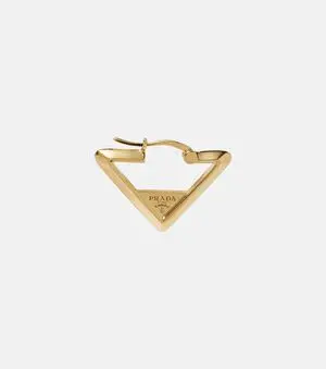 Prada Logo Triangle Hoop Earrings