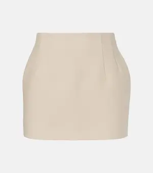 Wardrobe.NYC Wool Miniskirt - Beige