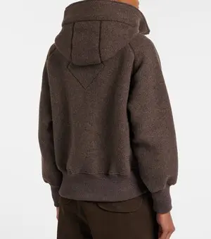 Canada Goose Label Wool-blend Zip-up Jacket With Drawstring Hood