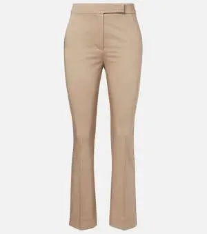 Max Mara Cropped Cotton-blend Slim Pants