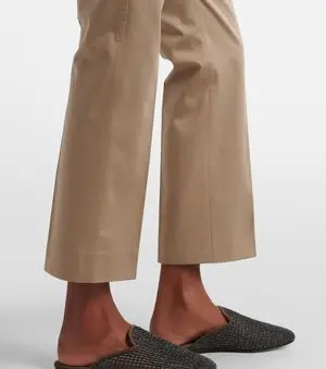 Max Mara Cropped Cotton-blend Slim Pants
