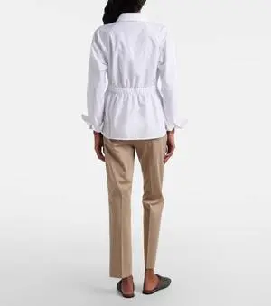 Max Mara Cropped Cotton-blend Slim Pants