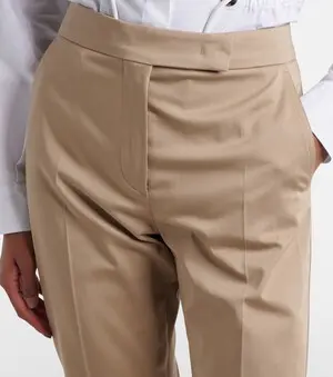 Max Mara Cropped Cotton-blend Slim Pants