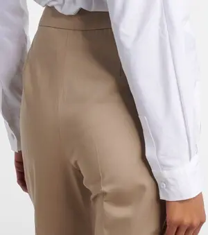 Max Mara Cropped Cotton-blend Slim Pants