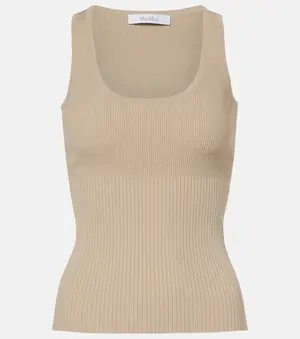 Max Mara Ribbed Knit Tank Top - Beige