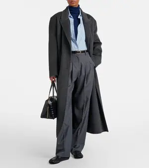 THE FRANKIE SHOP Utica Wool And Cotton Turtleneck Sweater - Blue