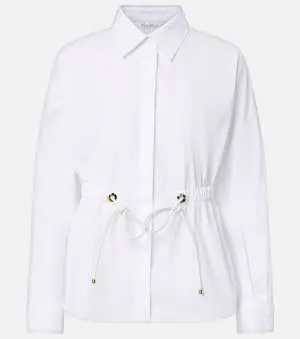 Max Mara Cotton Shirt With Drawstring Waist - White