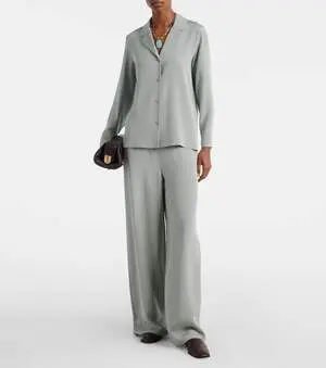 Max Mara Aedo Silk-blend Satin Shirt