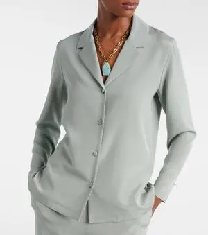 Max Mara Aedo Silk-blend Satin Shirt