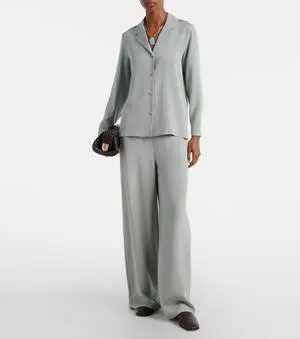 Max Mara Silk-blend Wide-leg Trousers