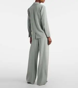 Max Mara Silk-blend Wide-leg Trousers