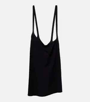 Prada Crepe Midi Skirt With Strap Detail - Black