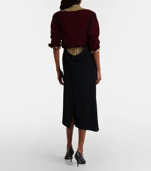 Prada Crepe Midi Skirt With Strap Detail