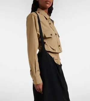 Prada Crepe Midi Skirt With Strap Detail