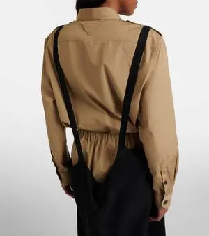 Prada Crepe Midi Skirt With Strap Detail