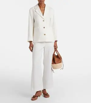 Max Mara Amedea Linen Wide-leg Pants