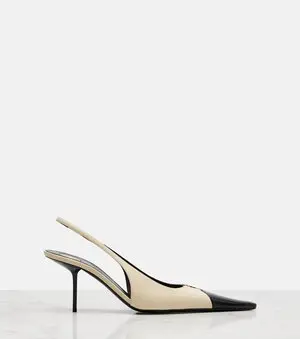 Saint Laurent Babylone Breteuil Leather Slingback Pumps