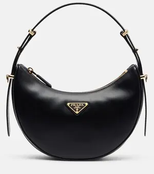 Prada Arqué Mini Leather Shoulder Bag - Black