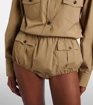 Prada Cotton Poplin Shorts - Beige