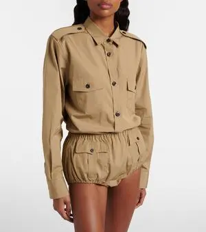 Prada Cotton Poplin Shorts - Beige