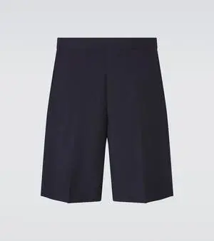 Prada Wool And Mohair Bermuda Shorts - Blue