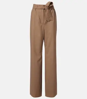 Max Mara Max Mara Salpa Virgin Wool Wide-Leg Trousers Beige