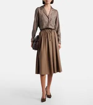 Max Mara Livrea Virgin Wool Midi Skirt