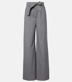 Max Mara Max Mara Salpa Virgin Wool Wide-Leg Trousers Grey