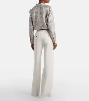 Max Mara Dentice Cotton-blend Wide-leg Trousers