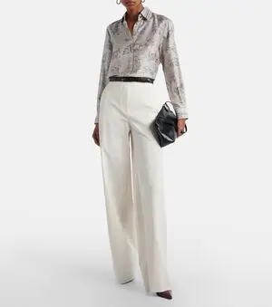 Max Mara Dentice Cotton-blend Wide-leg Trousers