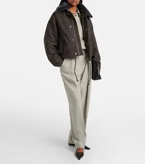 Victoria Beckham Shearling-trimmed Suede Blouson Jacket