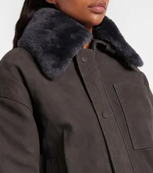 Victoria Beckham Shearling-trimmed Suede Blouson Jacket