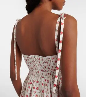 Dolce & Gabbana Floral Lace-trimmed Cotton-blend Poplin Mini Dress