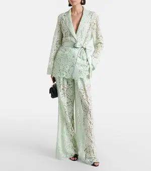 Dolce & Gabbana Belted Lace Blazer