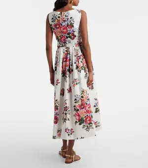 Dolce & Gabbana Floral Cotton Midi Dress - White