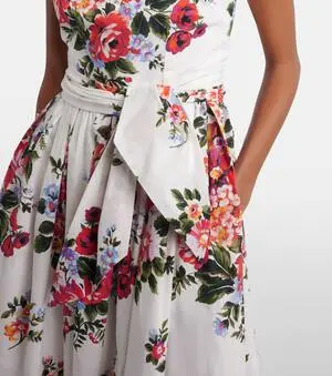 Dolce & Gabbana Floral Cotton Midi Dress - White