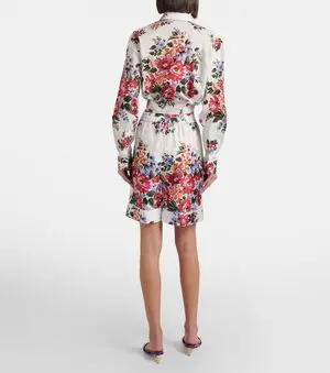 Dolce & Gabbana Floral Silk Twill Bermuda Shorts
