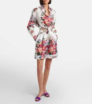 Dolce & Gabbana Floral Silk Twill Bermuda Shorts
