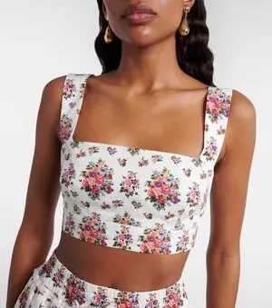 Dolce & Gabbana Floral Cotton Crop Top