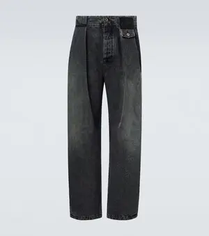 Loewe Pleated Barrel-leg Jeans - Black