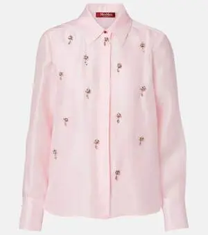 Max Mara Embellished Silk Shirt