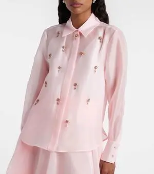 Max Mara Embellished Silk Shirt