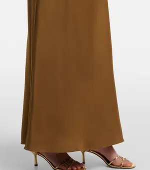 Max Mara Pentola Satin Maxi Dress - Green