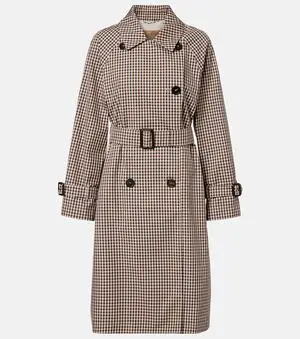 Max Mara Fate Gingham Cotton-blend Trench Coat - Multicoloured